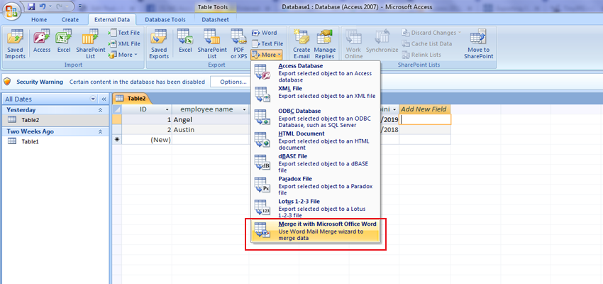 Como converter o relatório Access a documento do Word - Blog de Reparo ...